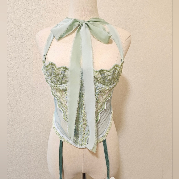 Vintage | Intimates & Sleepwear | One Of A Kind Custom Upcycled Green ...